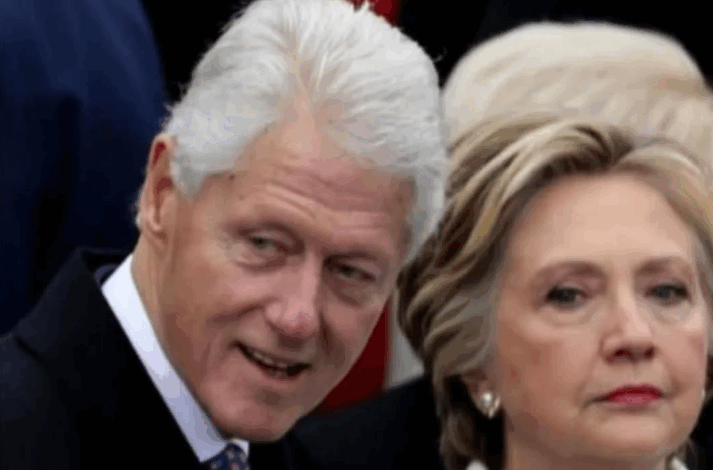 Bill Clinton with tears in their eyes make the sad announcement ...